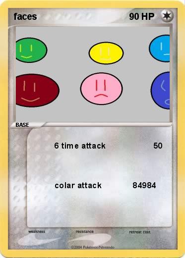 Pokémon faces - 6 time attack - My Pokemon Card