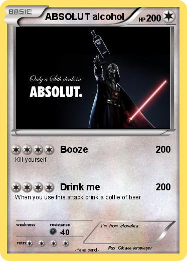 Pokémon ABSOLUT alcohol - Booze - My Pokemon Card