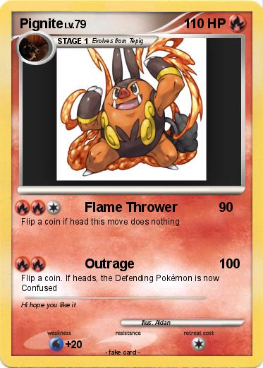Pokémon Pignite 286 286 - Flame Thrower - My Pokemon Card