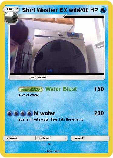 Pokémon Shirt Washer EX wife - Water Blast - My Pokemon Card