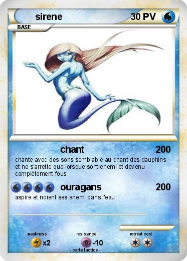 Pokémon sirene 28 28 - chant - Ma carte Pokémon