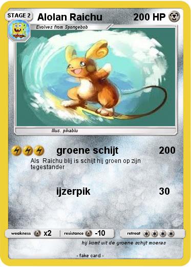Pokémon Alolan Raichu 42 42 - groene schijt - My Pokemon Card