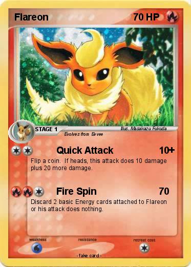 Pokémon Flareon 602 602 - Quick Attack - My Pokemon Card