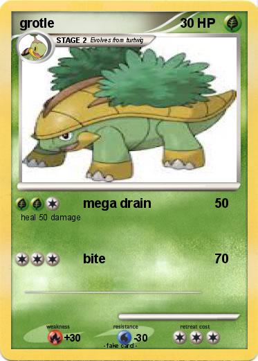 Pokémon grotle 152 152 - mega drain - My Pokemon Card