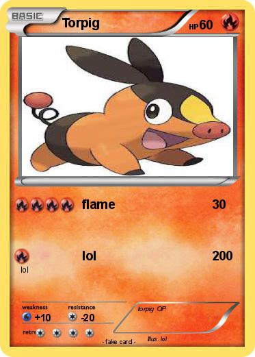Pokémon Torpig - flame - My Pokemon Card
