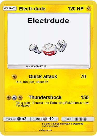 Pokémon Electr dude - Quick attack - My Pokemon Card