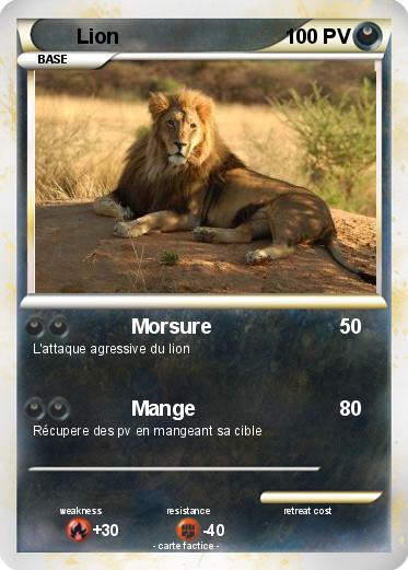 Pokémon Lion 151 151 - Morsure - Ma carte Pokémon