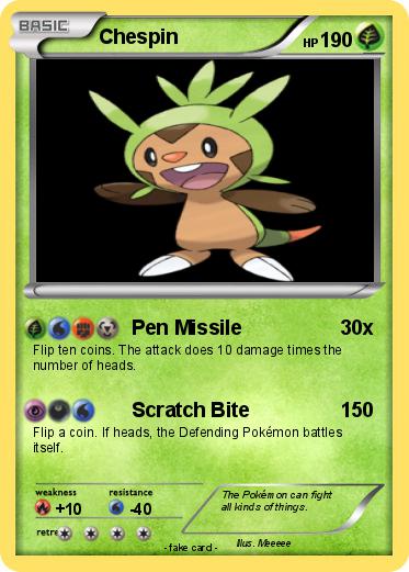 Pokémon Chespin 505 505 - Pen Missile - My Pokemon Card