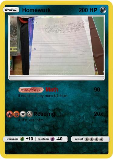 Pokémon Homework 189 189 - Math - My Pokemon Card