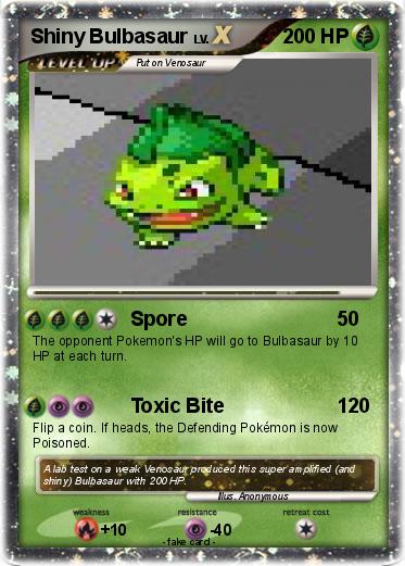 Pokémon Shiny Bulbasaur 5 5 - Spore - My Pokemon Card