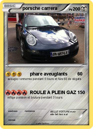 Pokémon porsche carrera 18 18 - phare aveuglants - Ma carte Pokémon