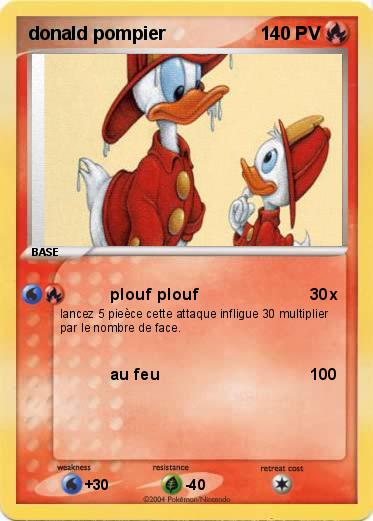 Pokémon donald pompier - plouf plouf - Ma carte Pokémon