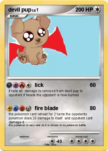 Pokémon devil pup - lick - My Pokemon Card