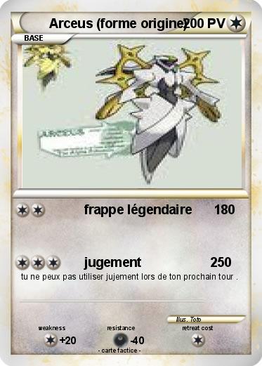 Pokémon Arceus forme origine - frappe légendaire 180 - Ma carte Pokémon