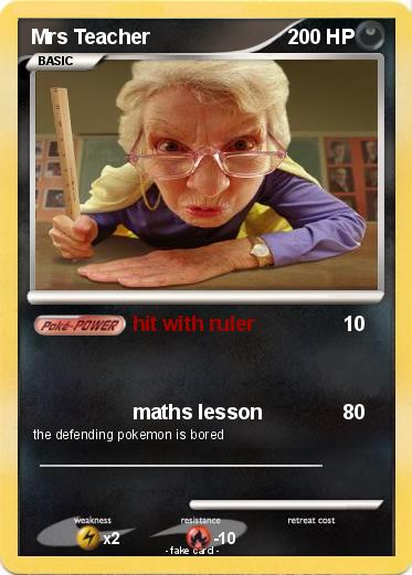 Pokémon Mrs Teacher - hit with ruler - My Pokemon Card