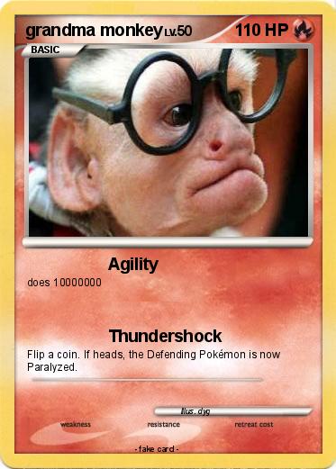 Pokémon grandma monkey - Agility - My Pokemon Card