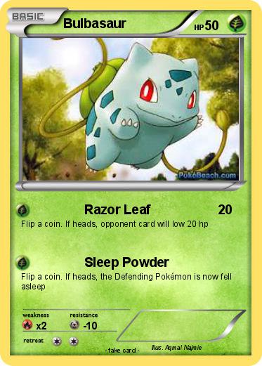 Pokémon Bulbasaur 1450 1450 - Razor Leaf - My Pokemon Card