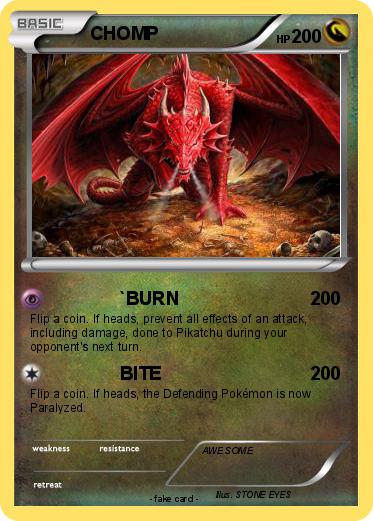 Pokémon CHOMP 188 188 - `BURN - My Pokemon Card