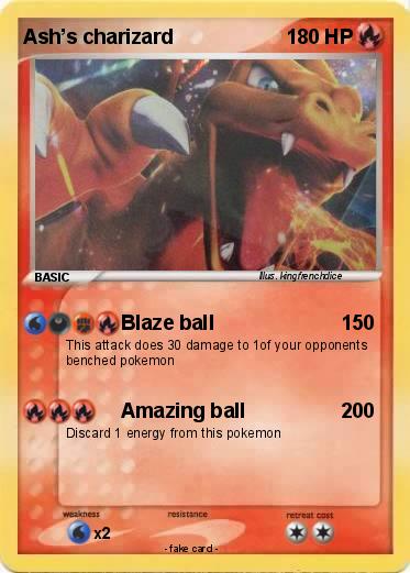 Pokémon Ash s charizard 120 120 - Blaze ball - My Pokemon Card