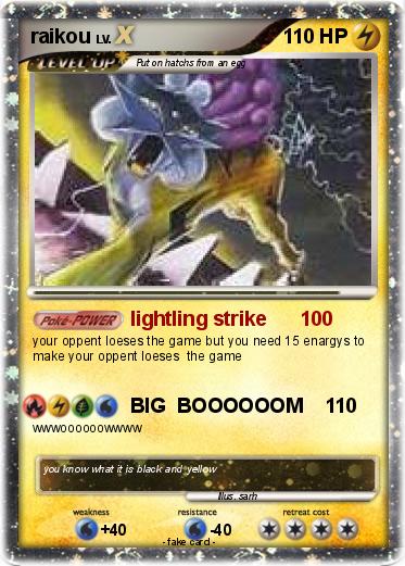 Pokémon raikou 712 712 - lightling strike 100 - My Pokemon Card