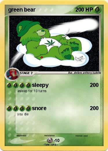 Pokémon green bear - sleepy - My Pokemon Card