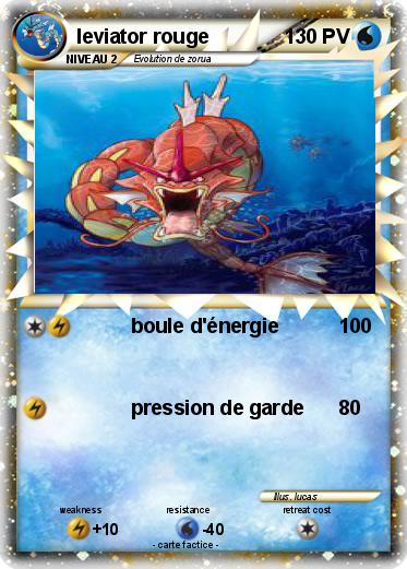 Pokémon leviator rouge 92 92 - boule d'énergie - Ma carte Pokémon