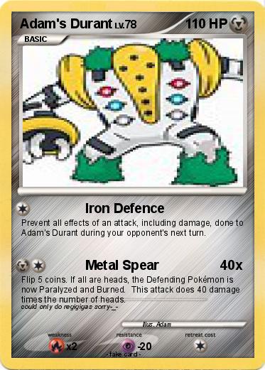 Pokémon Adam s Durant - Iron Defence - My Pokemon Card