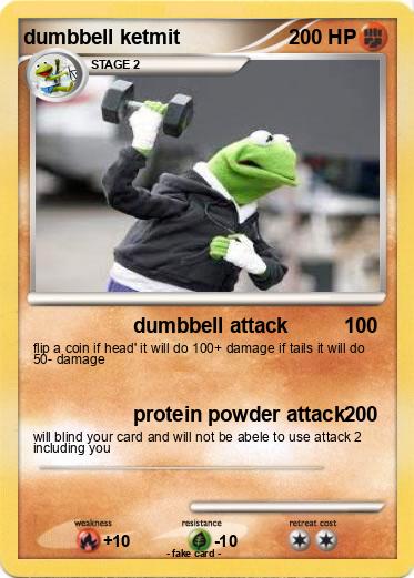 Pokémon angry kermit 8 8 - dumbbell attack - My Pokemon Card