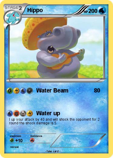 Pokémon Hippo 96 96 - Water Beam - My Pokemon Card