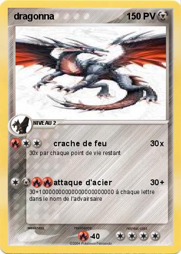 Pokémon dragonna - crache de feu - Ma carte Pokémon