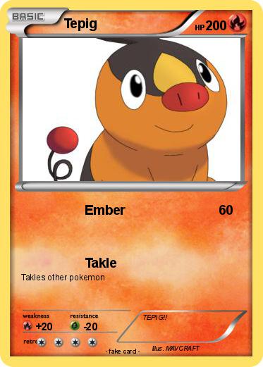 Pokémon Tepig 866 866 - Ember - My Pokemon Card