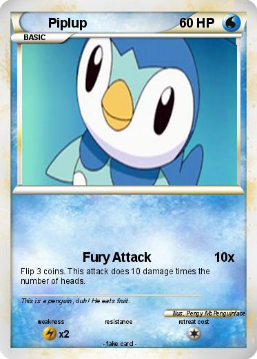 Pokémon Piplup 859 859 - Fury Attack - My Pokemon Card