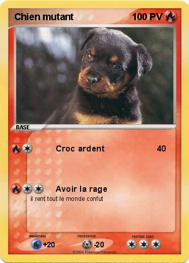 Pokémon Chien mutant 1 1 - Croc ardent - Ma carte Pokémon