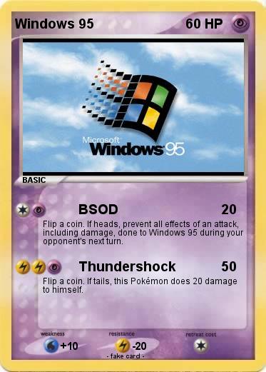 Pokémon Windows 95 28 28 - BSOD - My Pokemon Card